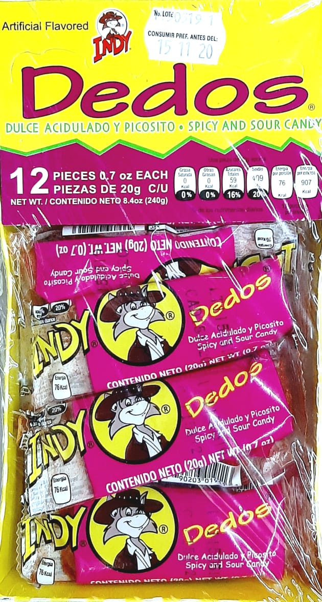 Dedo indy 12 pzas 20g c/u – Central Dulcera©
